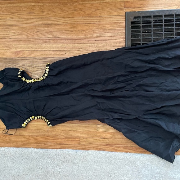 cult gaia | Dresses | Cult Gaia Silvia Cut Out Black Dress With Gold ...